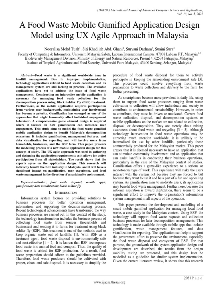 Paper 26-A Food Waste Mobile Gamified Application | PDF | Agile Software Development | Waste ...