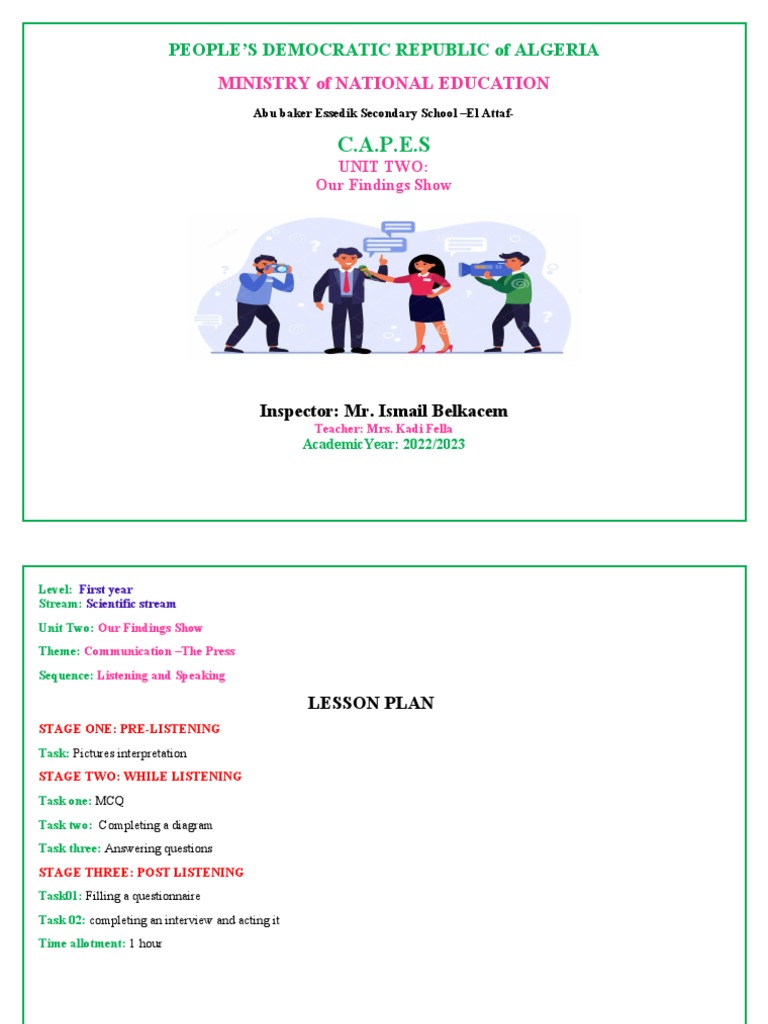 listening-lesson-plan-4 | PDF | Interview | Lesson Plan