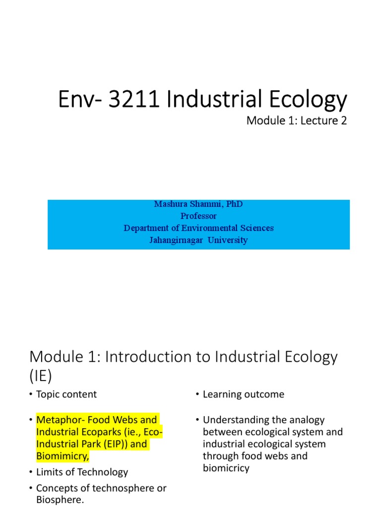 Module 1 - Lec 2 | PDF | Ecology | Natural Environment