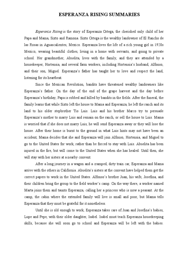 Esperanza Rising | PDF