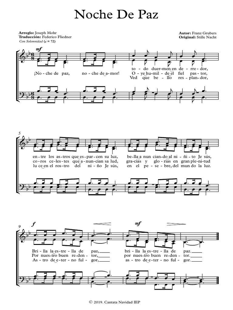Noche de Paz | PDF | Villancicos | Canciones folk