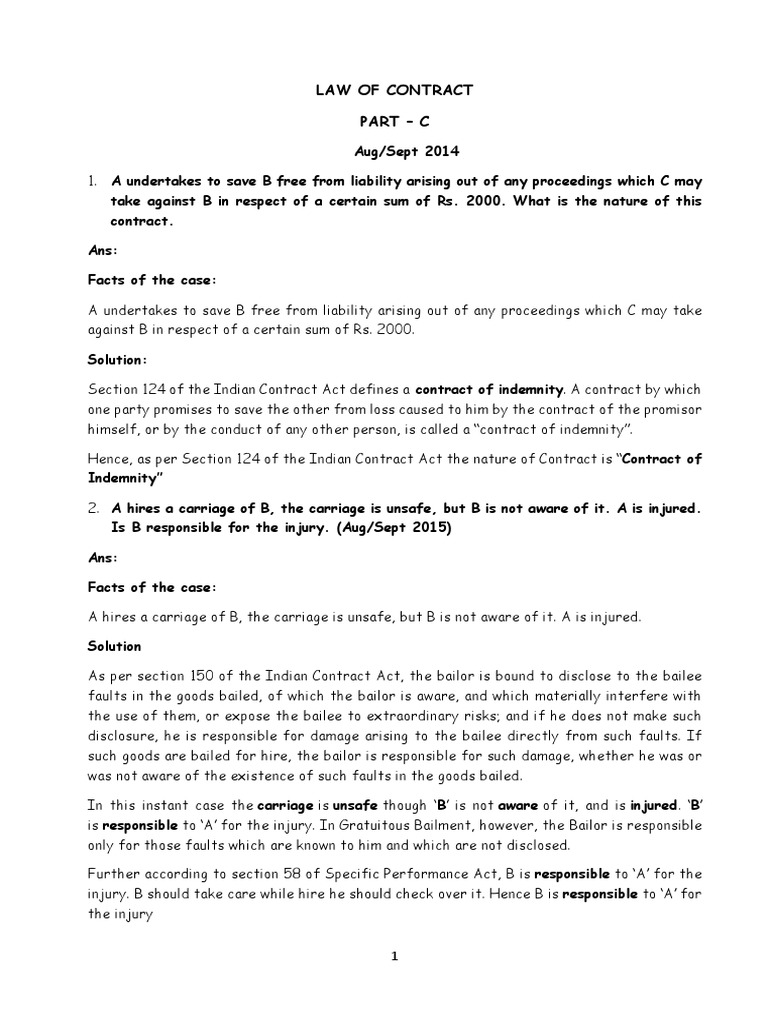 Part C Contract. | PDF | Guarantee | Consent