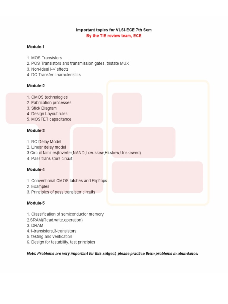 Important Topics For VLSI-ECE 7th Sem | PDF | Science & Mathematics ...