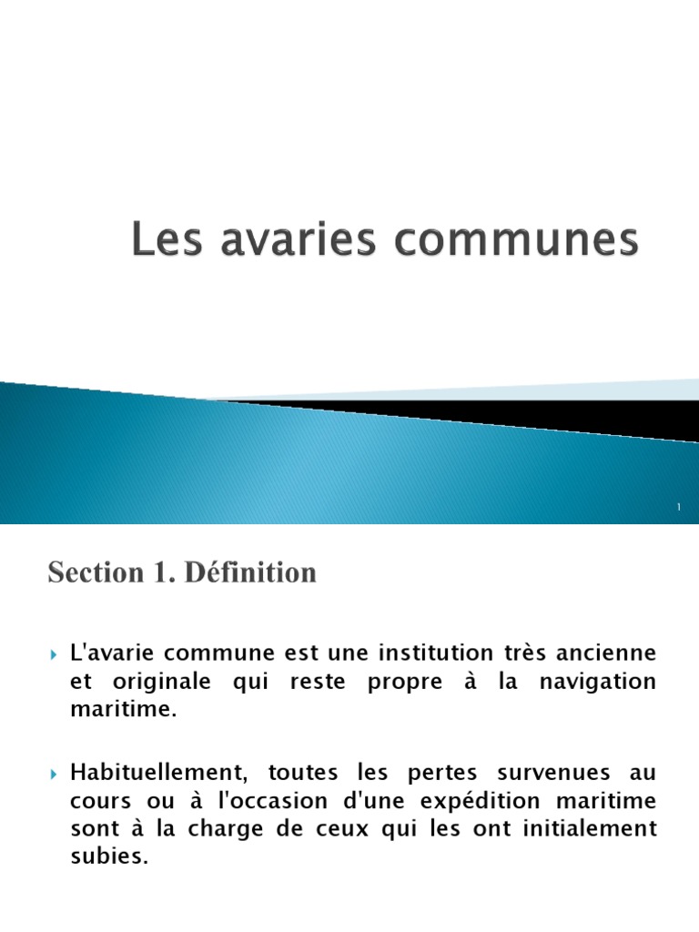 Définition de l'Avarie Commune Maritime | PDF | Remorqueur | Assurance