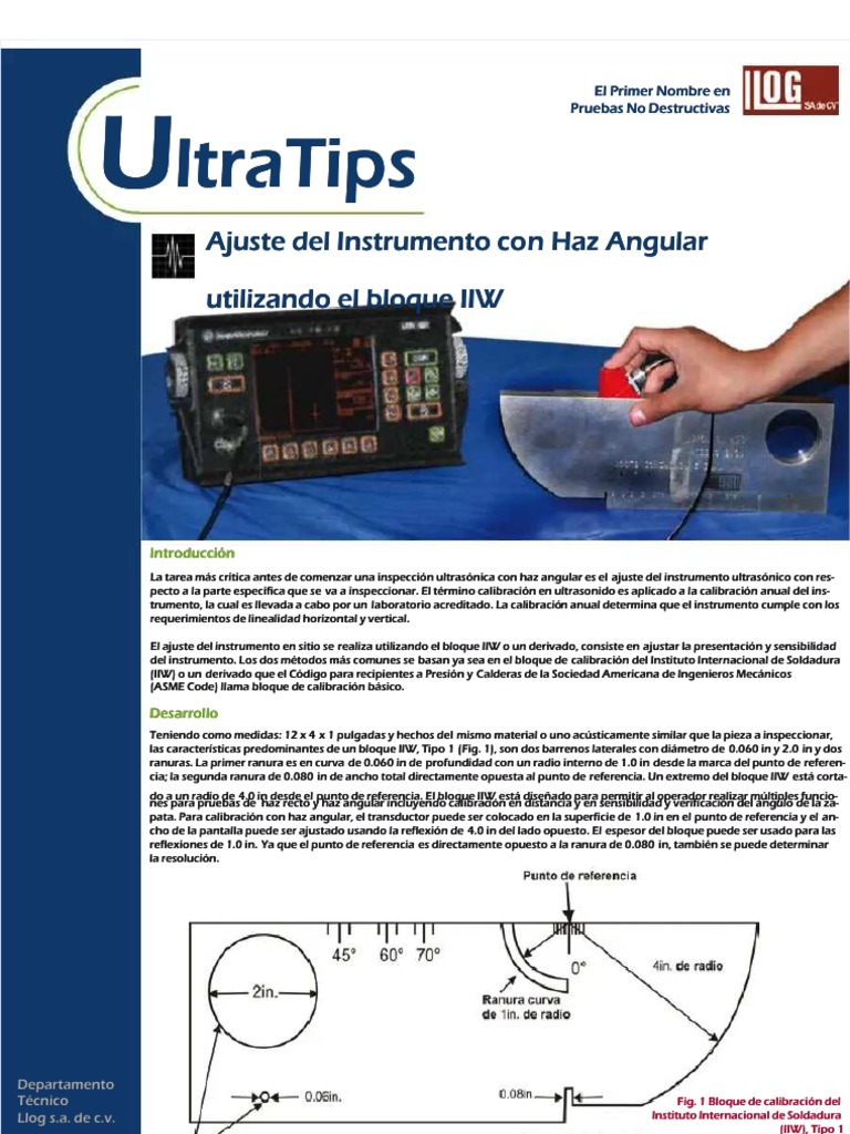 Calibración de Haz Angular con Bloque IIW | PDF | Calibración | Ultrasonido