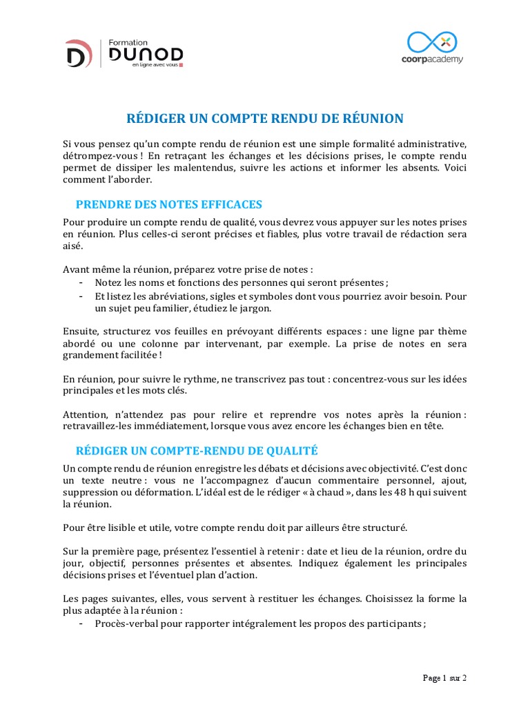 Rediger Un Compte Rendu | PDF