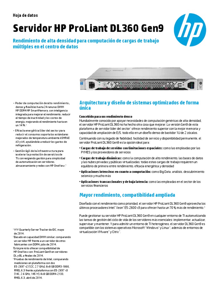 HP Rackeable ProLiant DL360 | PDF | Servidor (Computación) | Hewlett ...