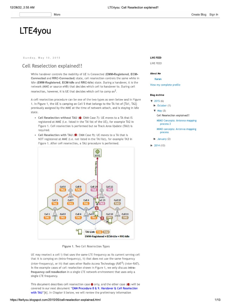 LTE Cell Reselection | PDF