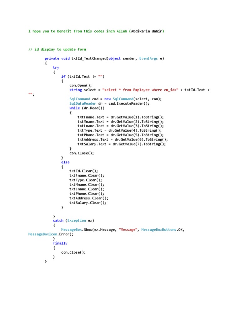 Codes C# | PDF
