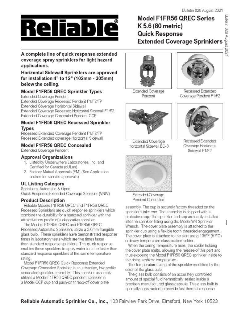 Model F1FR56 QREC Series: A Complete Line of Quick Response Extended ...