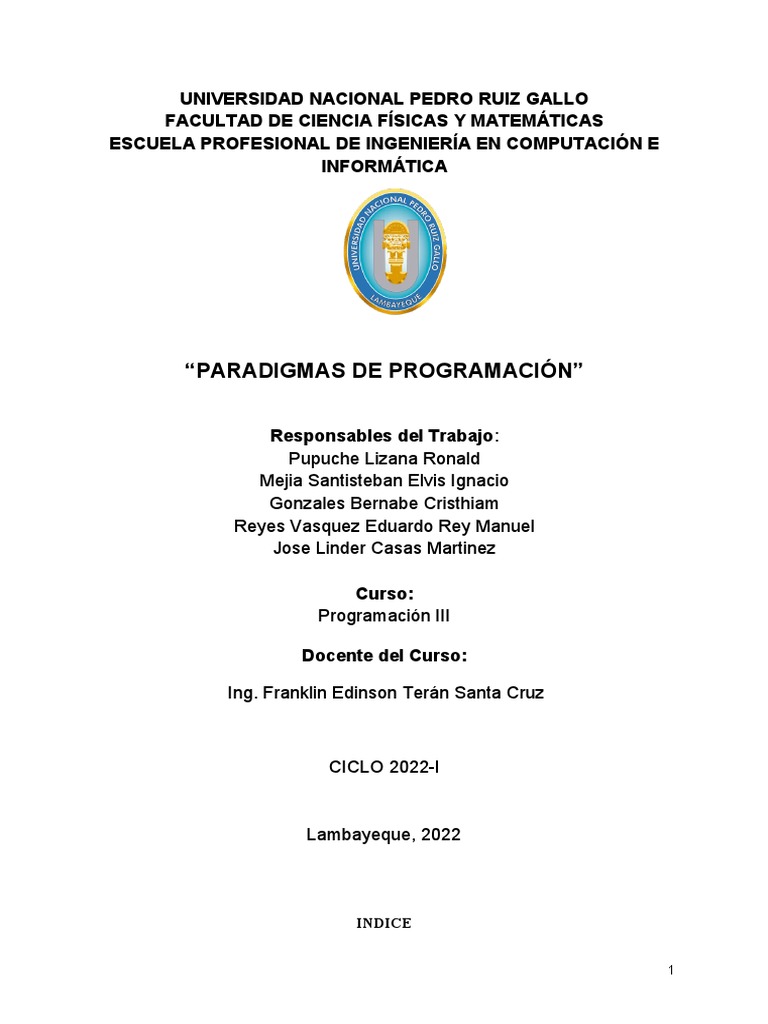 Paradigmas de Programación | PDF | Lenguaje de programación | Programacion Funcional