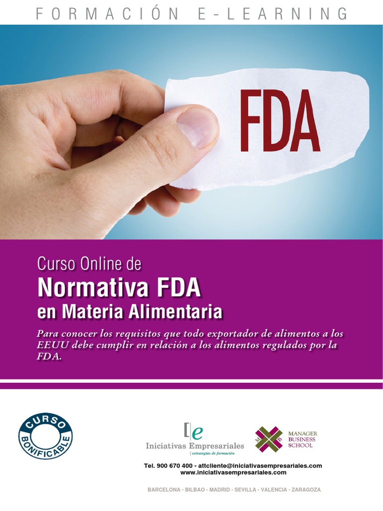 Normativa FDA Materia Alimentaria | PDF | Administración de Alimentos y ...
