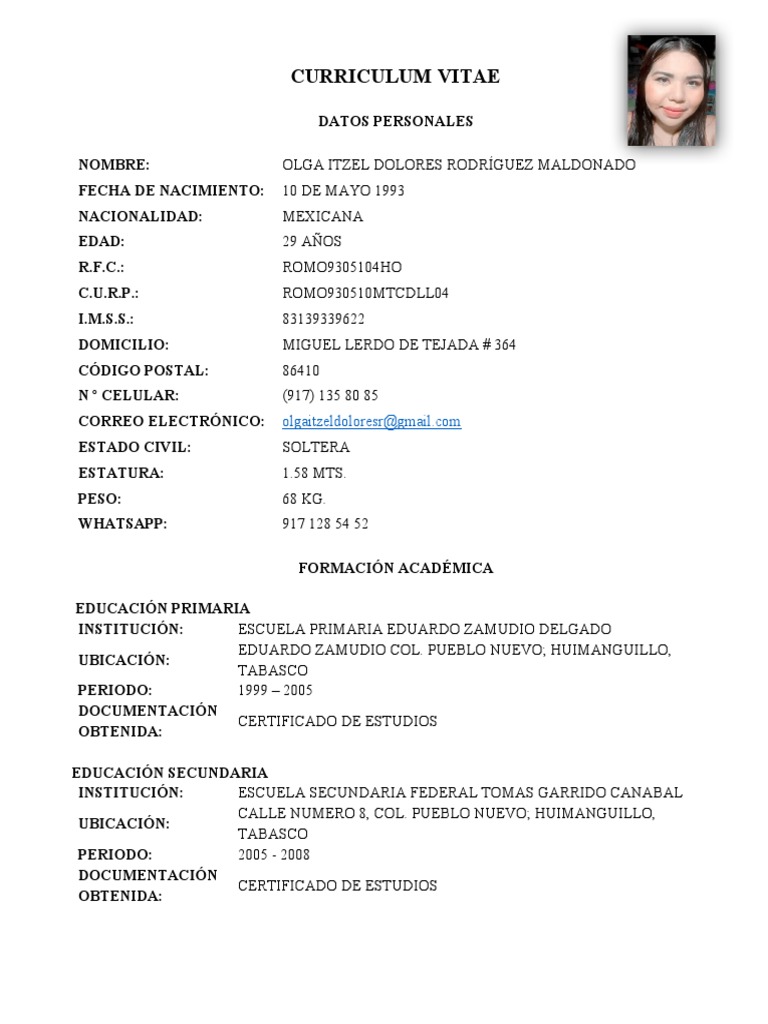 CV Olga Rodríguez Maldonado 2023 | PDF | Crecimiento personal y profesional
