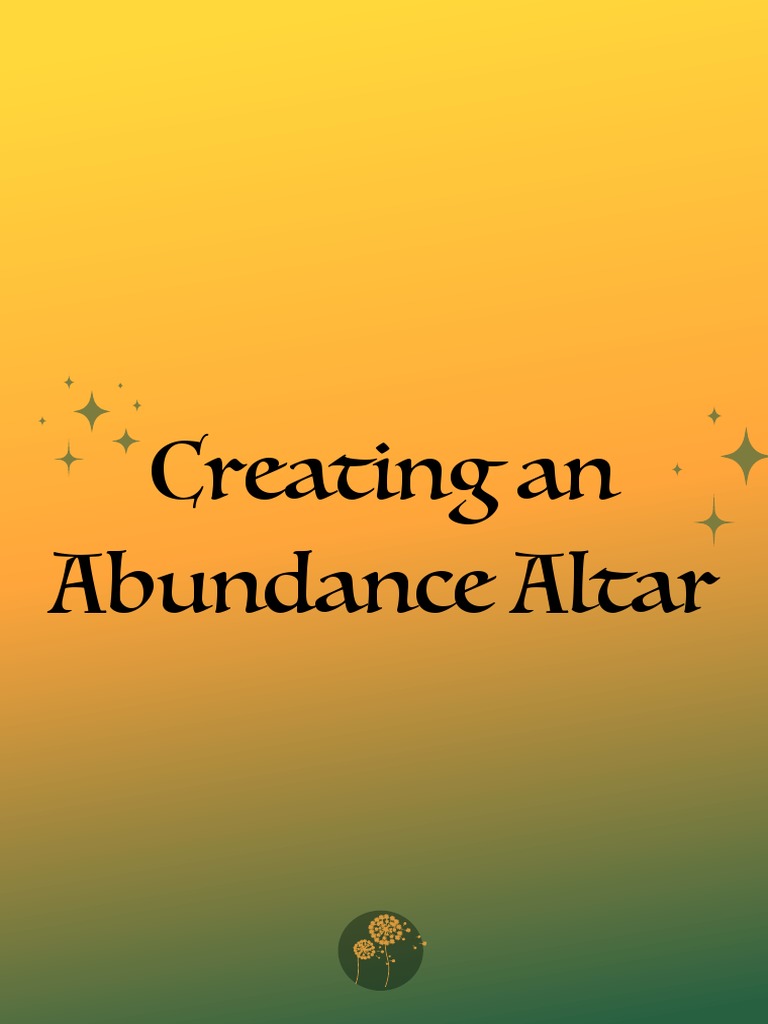 Abundance Altar Setup Guide | PDF | Altar | Candle