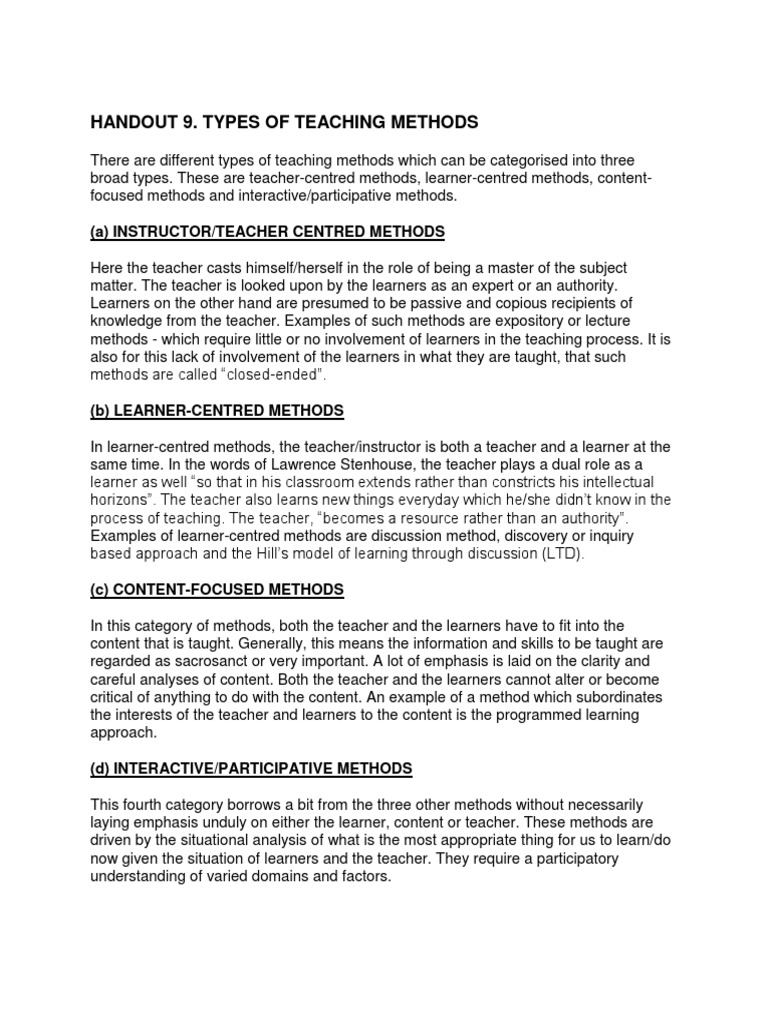 Teaching Method | PDF | Teaching Method | Lecture Teaching Method | PDF | Teaching Method | Lecture
