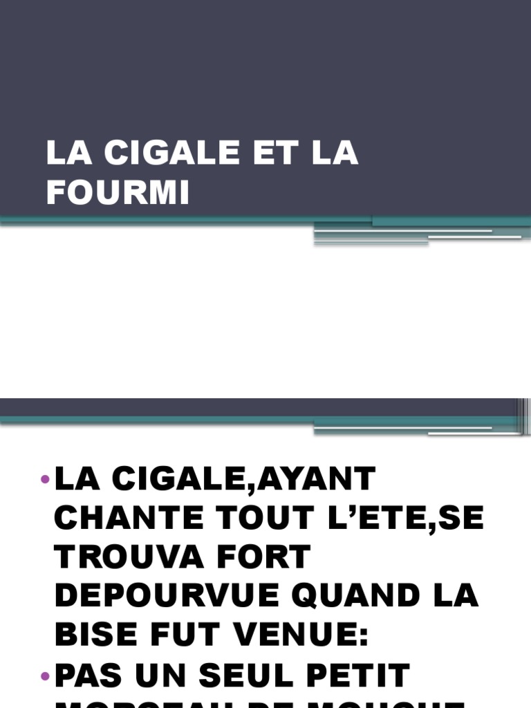 La Cigale Et La Fourmi | PDF | Bien-être