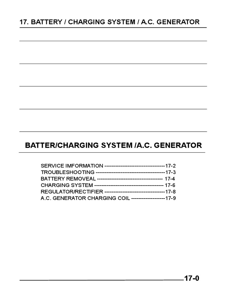 A86&A88-chapter 17 (BATTERY-CHARGING SYSTEM-A.C. GENERATOR) | Download Free PDF | Battery ...