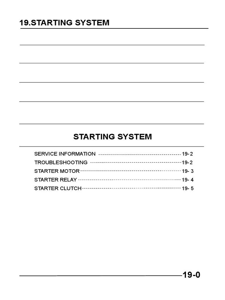 A86&A88-chapter 19 (STARTING SYSTEM) | PDF | Relay | Electric Motor