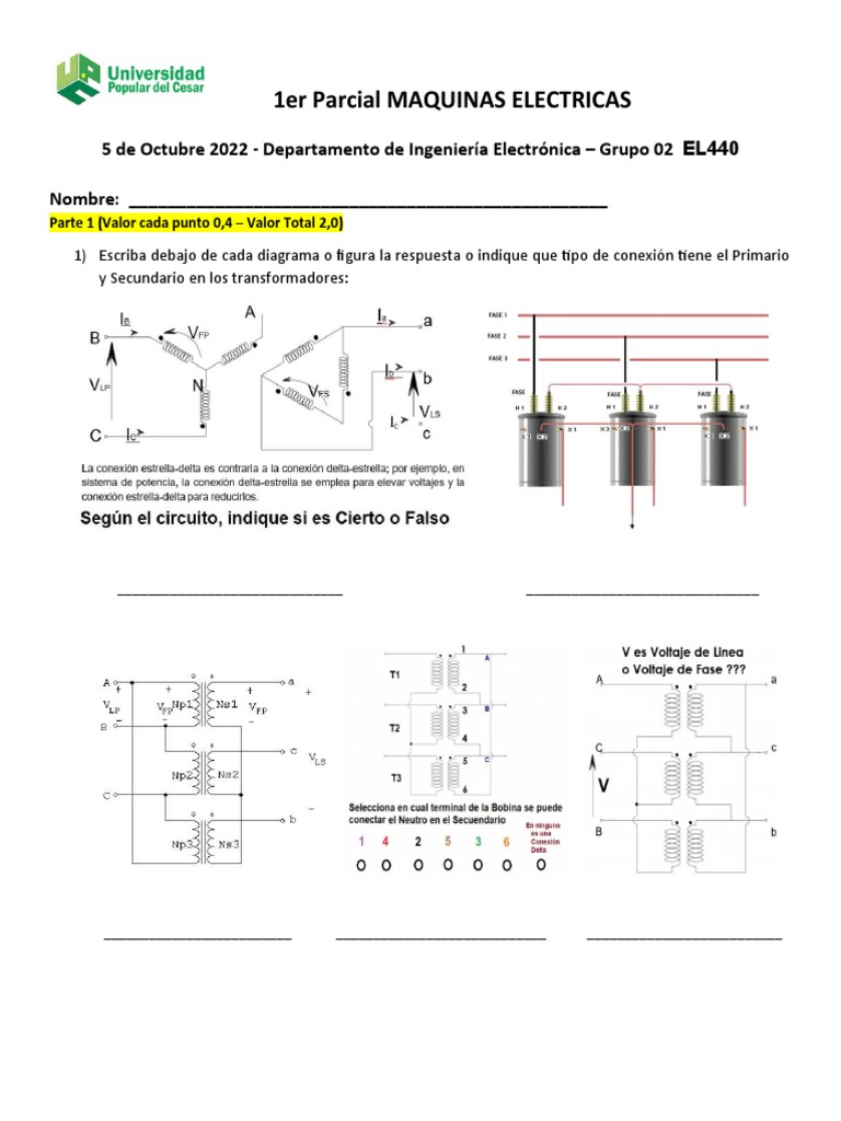 1er Parcial Maquinas Electricas 5 Octubre 2022 | PDF