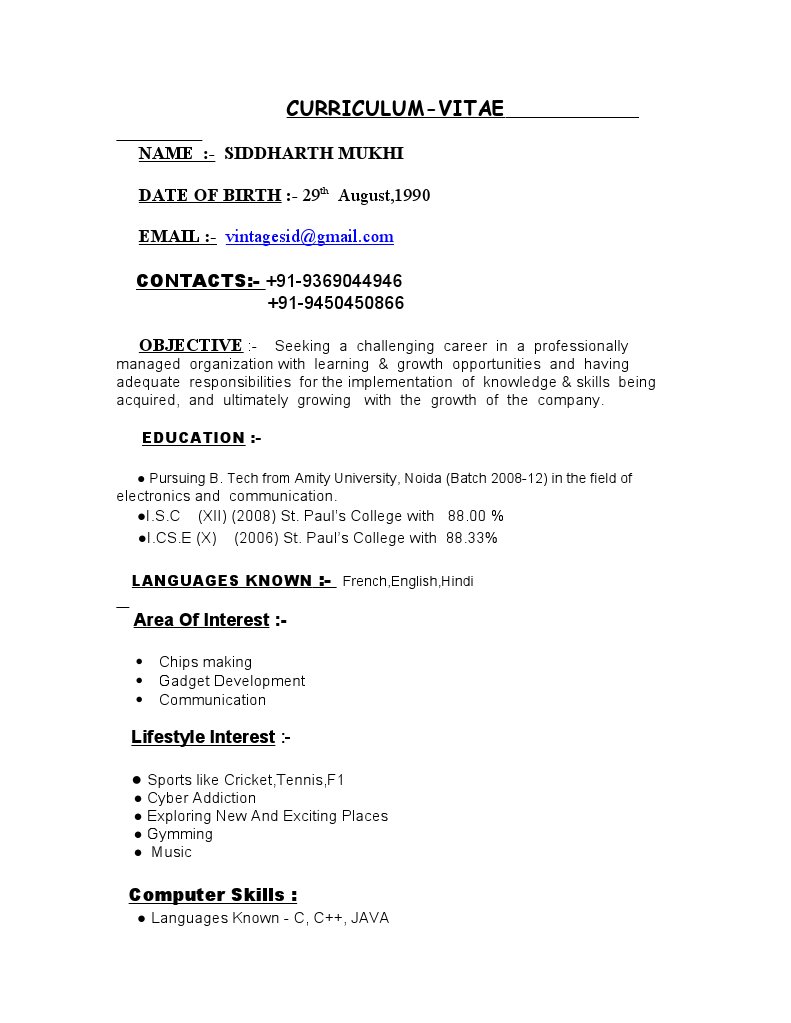 Siddharth Mukhi's Professional CV | PDF | Computers