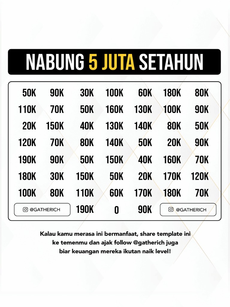 Template Nabung 5 Juta | PDF