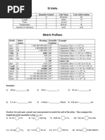 Prefixes and Units Worksheet | PDF | Physics | Physical Quantities