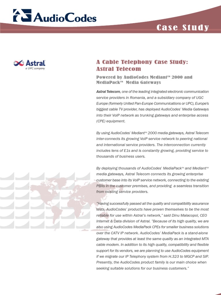 Astral Case Study | Download Free PDF | Customer Premises Equipment | Voice Over Ip
