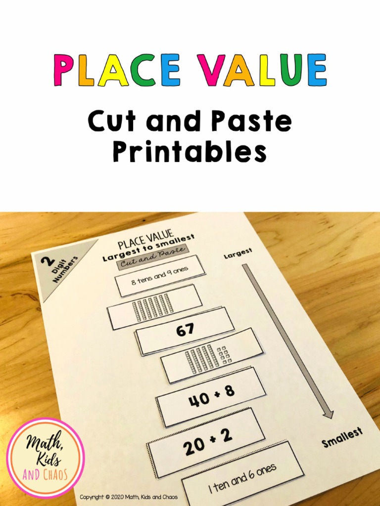 Place Value Printables Ordering Numbers Math Kids and Chaos | PDF