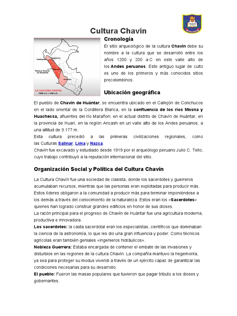 Cultura Chavín: Historia y Arte | PDF