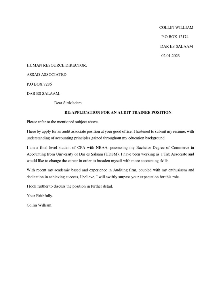 Application Letter-Assad Associates | PDF