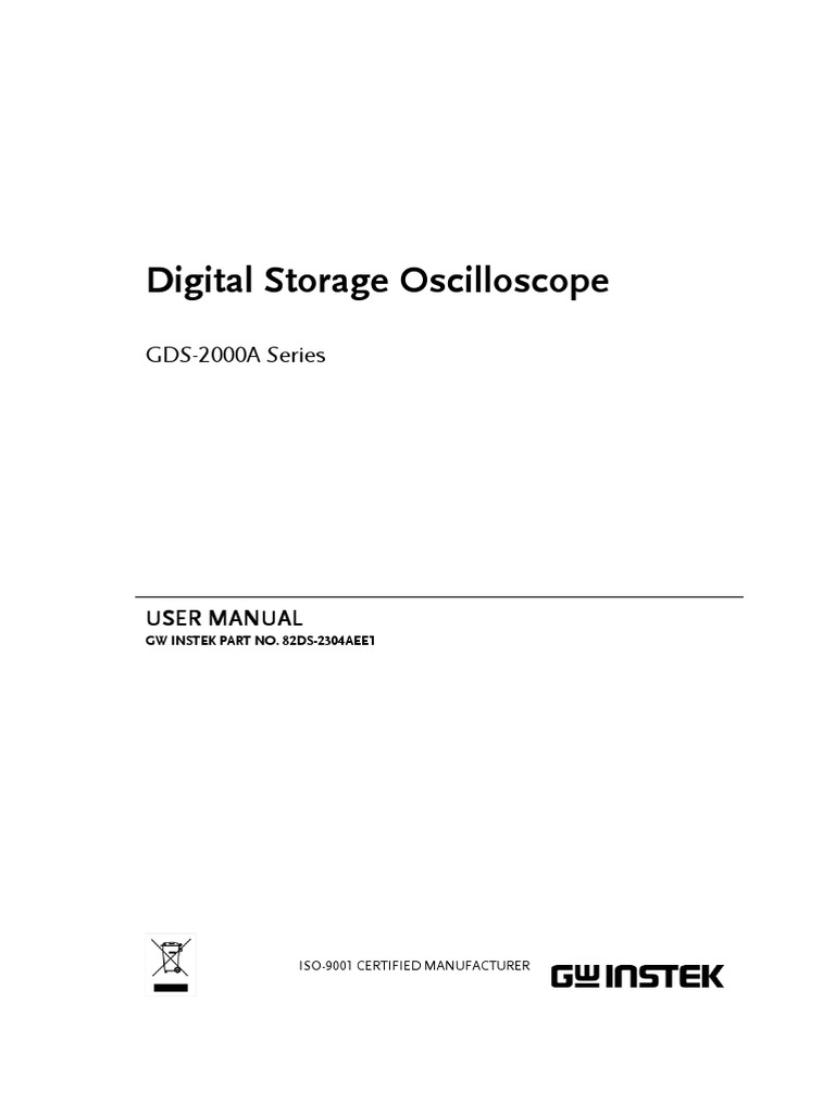 GDS-2000A User Manual 2013 1003 | PDF | Menu (Computing) | Insulator ...