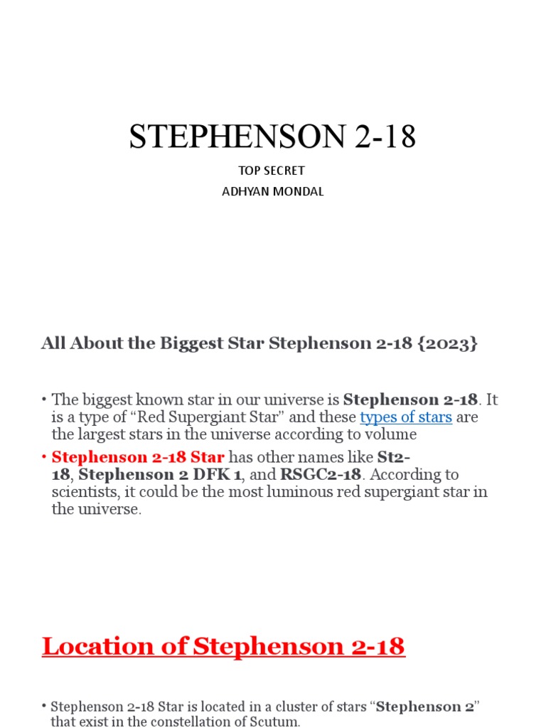 Stephenson 2 18 | Download Free PDF | Stars | Stellar Astronomy
