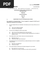 CSEC French P2 2021 MJ | PDF