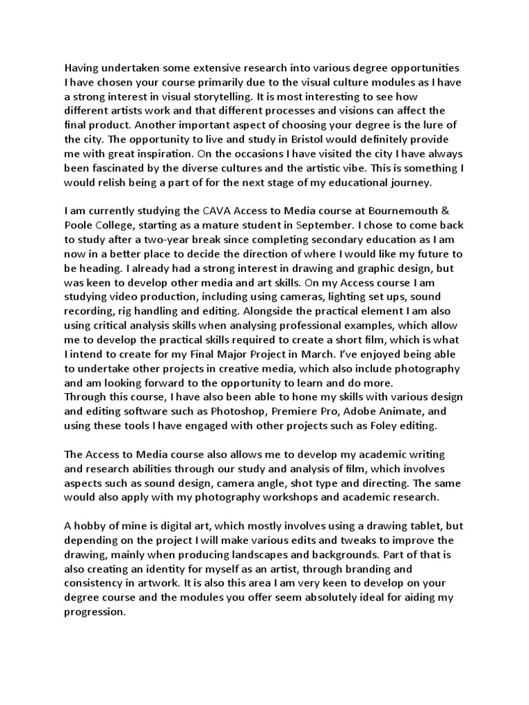 Al - Uwe Bristol Personal Statement Rewrite 1 | PDF | Adobe Photoshop