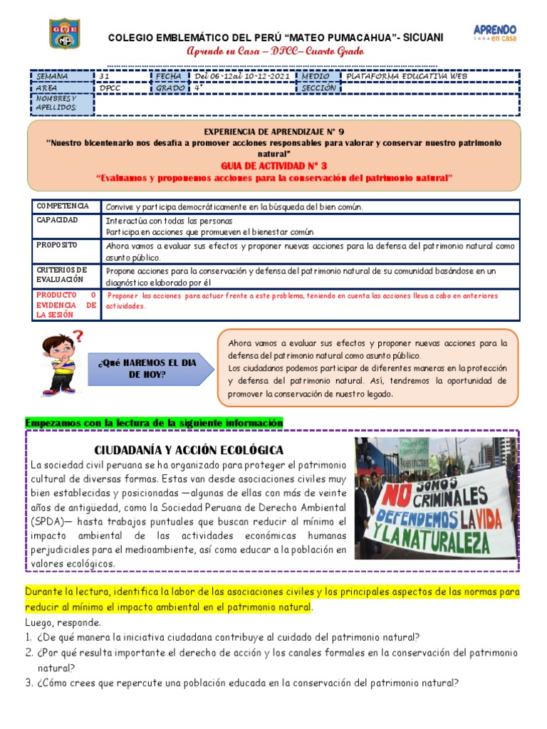 Activ.3 Exper.9 I | PDF | Perú | Evaluación