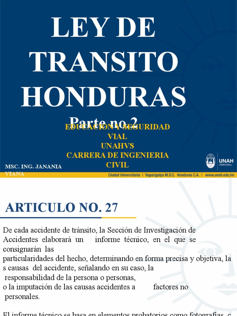 Ley Transito Honduras B | PDF | Licencia de conducir | Transporte
