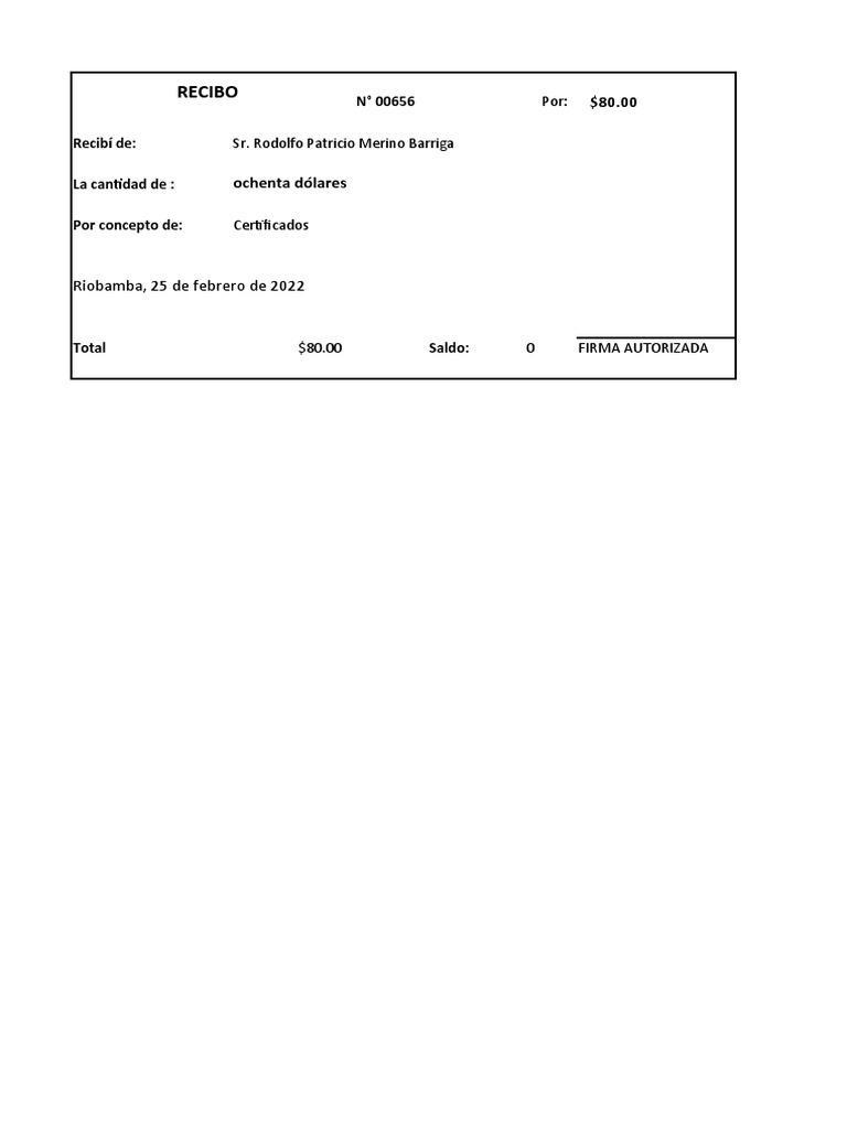 Modelo de Recibos | PDF