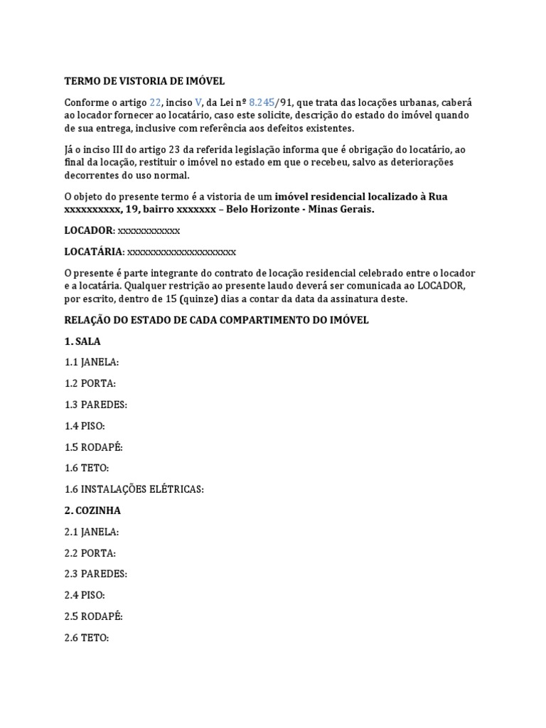 modelo-de-termo-de-vistoria-de-imovel-para-locacao | PDF modelo-de-termo-de-vistoria-de-imovel-para-locacao | PDF