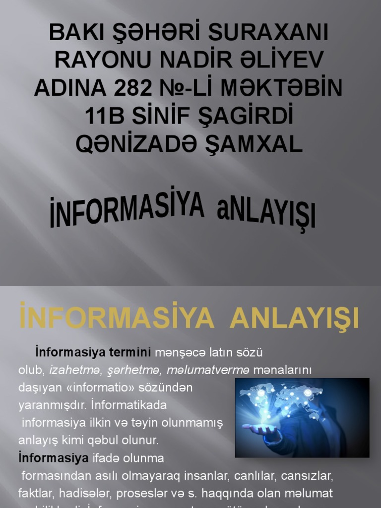 Informasiya Anlay. Son | PDF