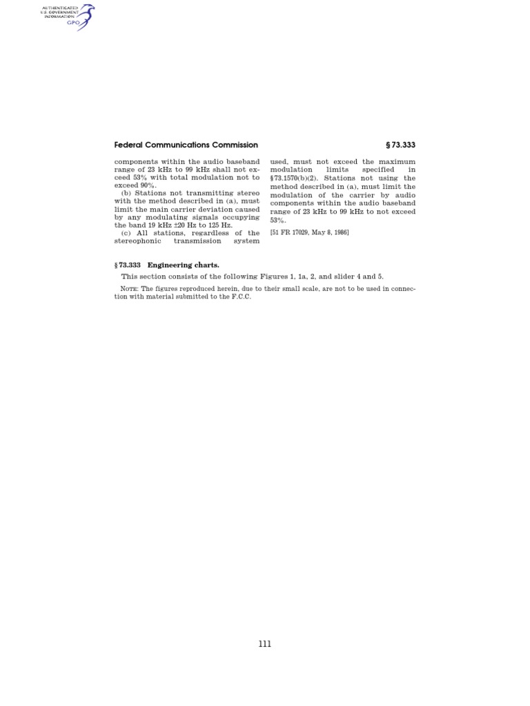 CFR 2021 Title47 Vol4 Sec73 333 | PDF | Modulation | Electronics