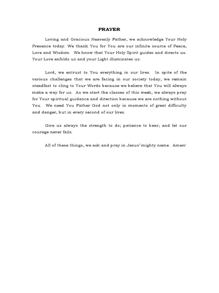 Prayer For Flag Raising Ceremony | PDF