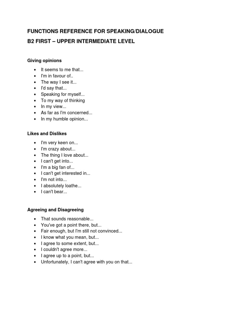 Useful Phrases and Connectors For Discussion - Speaking Exam - B2 First ...