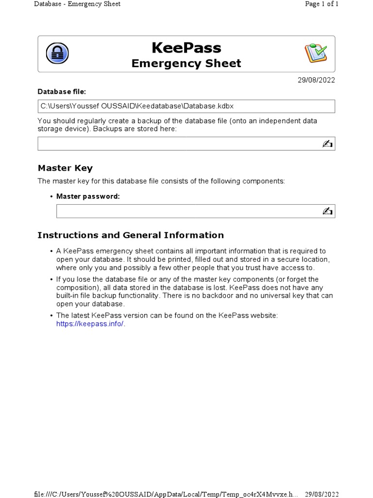 Emergency Sheet | PDF