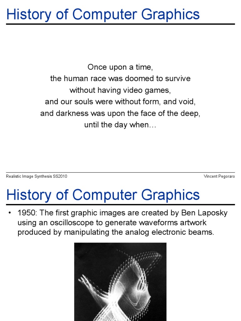 CG01 History Applications | PDF | Computer Graphics | Rendering (Computer Graphics)