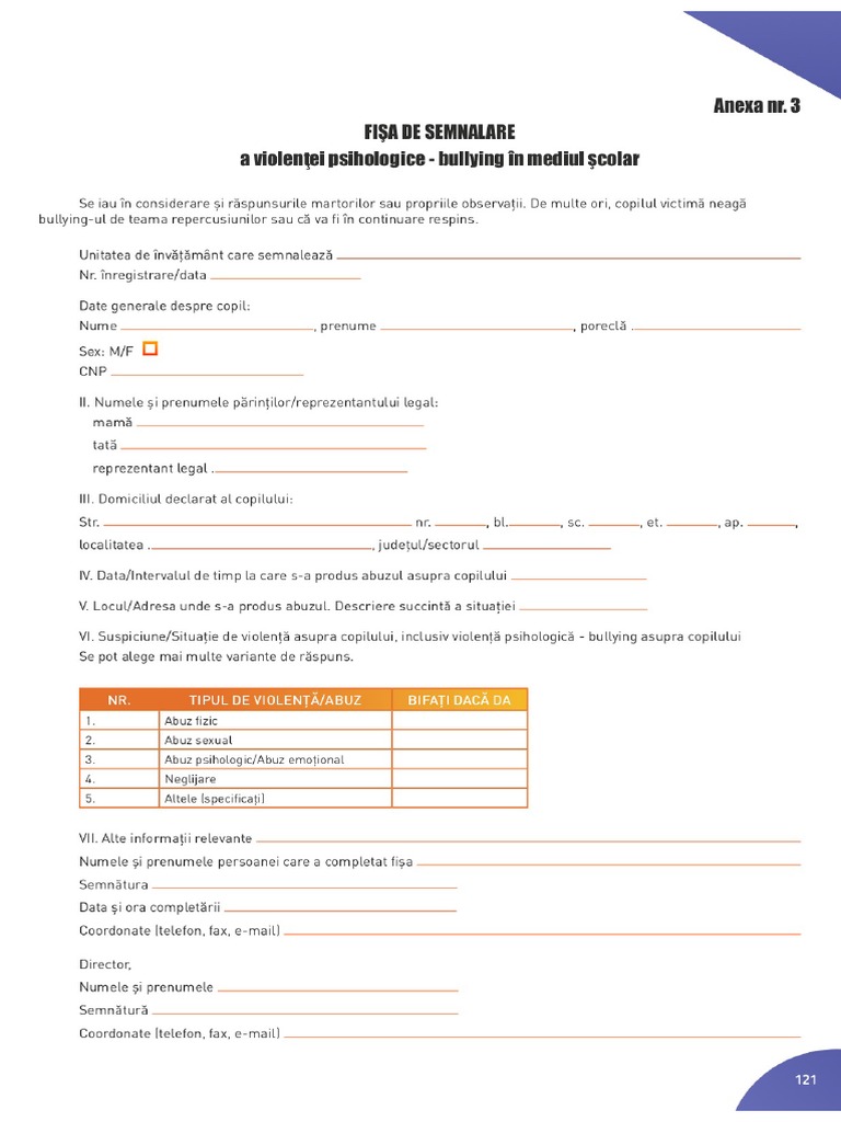 Anexa 3 - Fisa de Semnalare (De Printat) | PDF