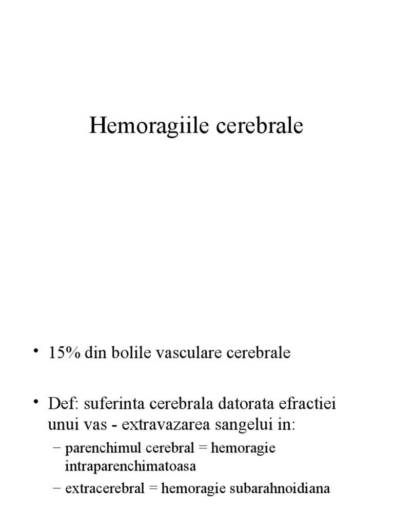 Curs 12 - AVC Hemoragic | PDF | Cardiovascular System | Human Diseases And Disorders