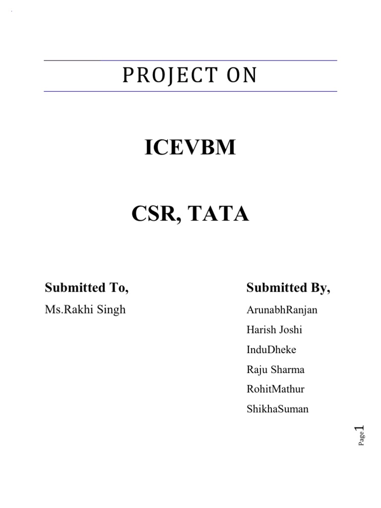 CSR of TATA | PDF | Corporate Social Responsibility | Entrepreneurship