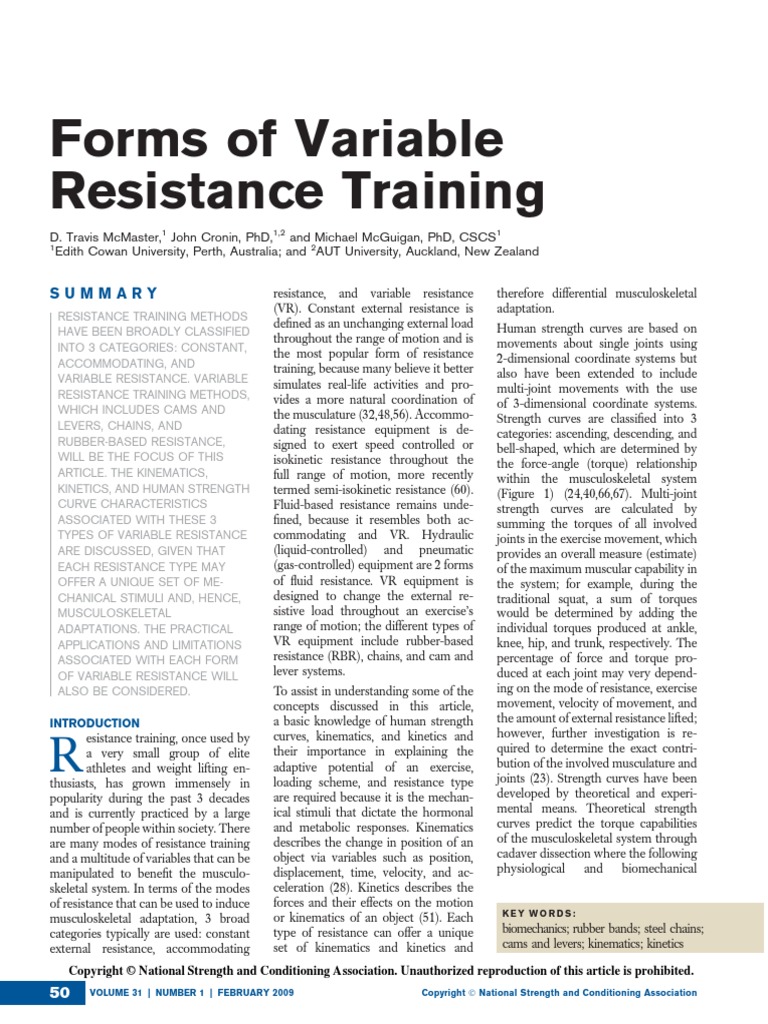 Forms of Variable Resistance Training.10 | PDF | Strength Training ...