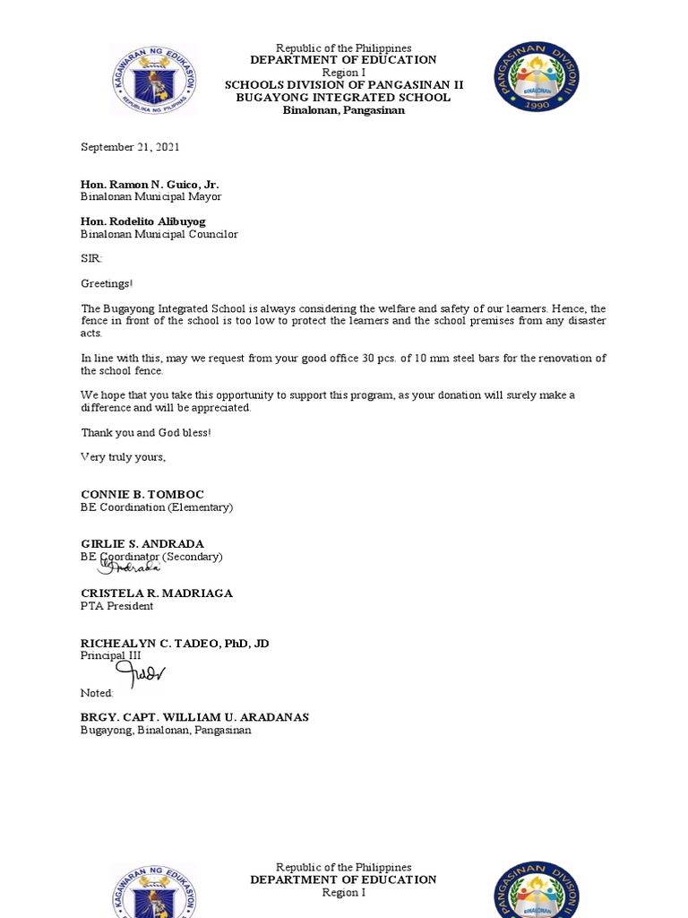 Request Letter Mayors Office 4 | PDF