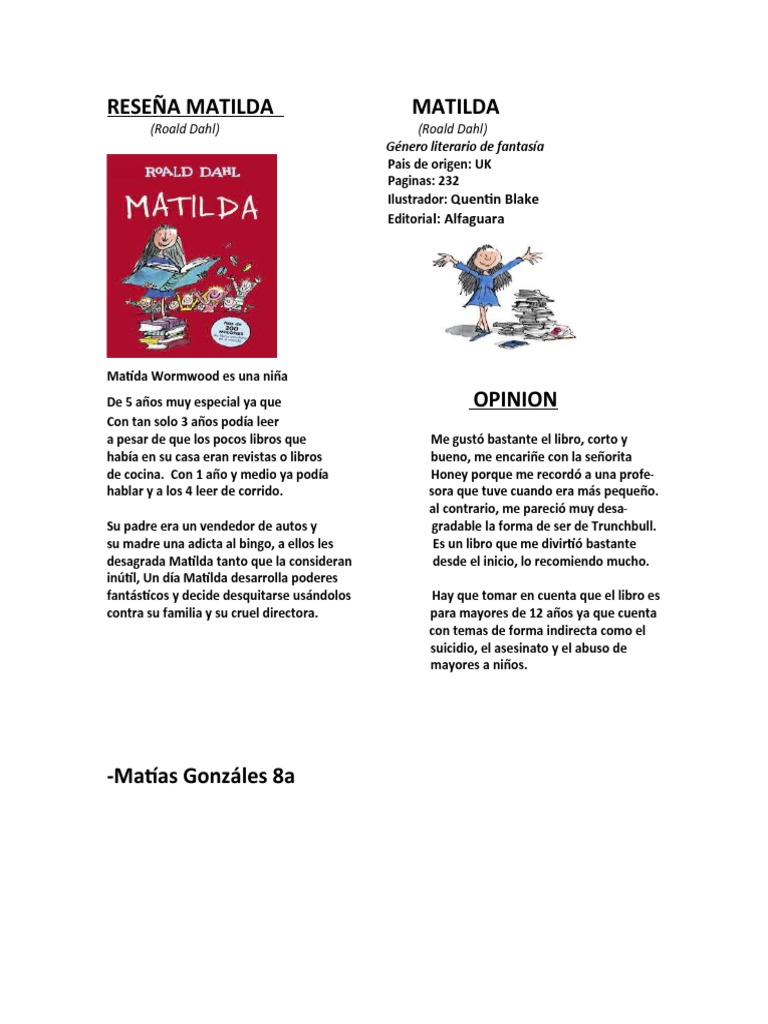 Reseña Matilda Matilda | PDF